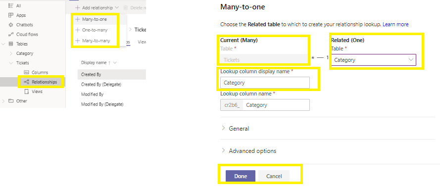 Relationship Between Tables In Dataverse Using Power App From Ms Team